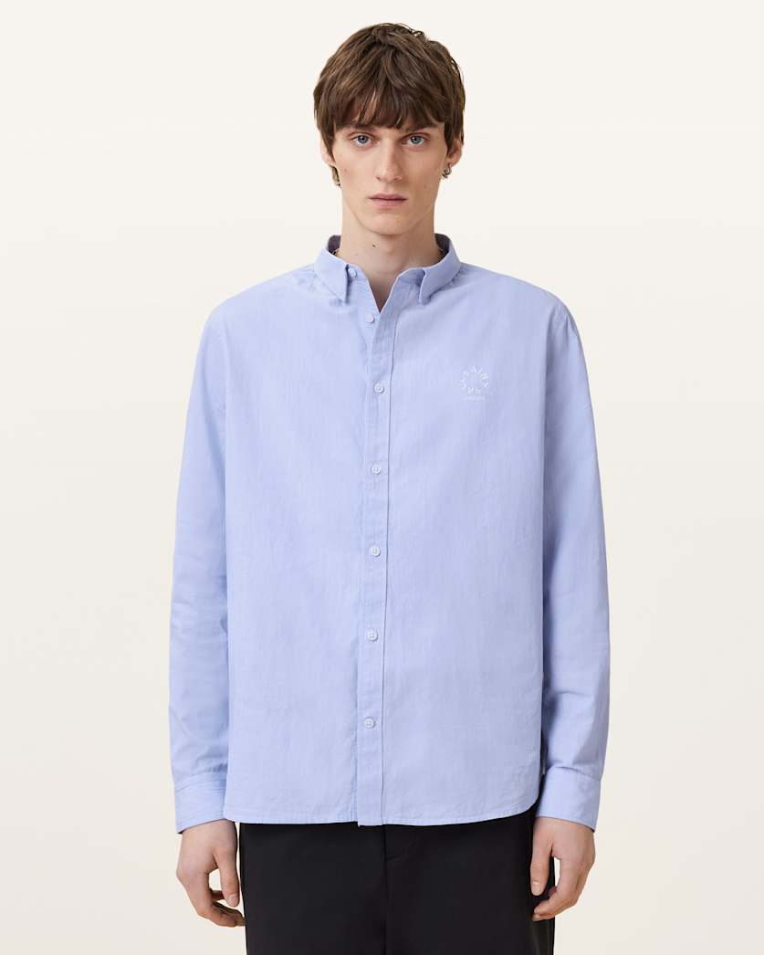 Fletcher Long Sleeve Shirt Light Blue | ALLSAINTS